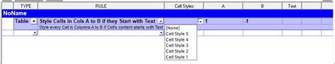 style every cell in the range of columns if that cell starts with the