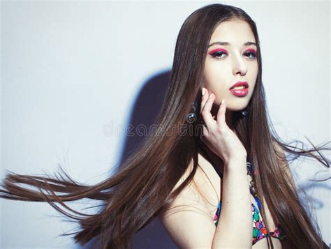 Concept De Mode De Vie De Fahion Et De Personnes Belle Fille De Mannequin Image Stock Image