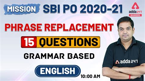 MISSION SBI PO 2020 21 SBI PO English Phrase Replacement 15