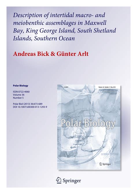 Pdf Description Of Intertidal Macro And Meiobenthic Assemblages In