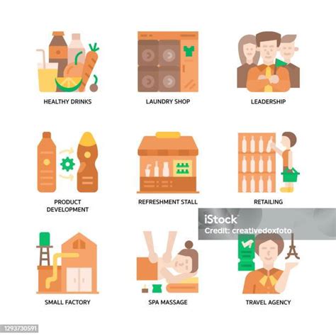 小型企業圖示集向量圖形及更多圖標集圖片 圖標集 圖示 小生意 Istock
