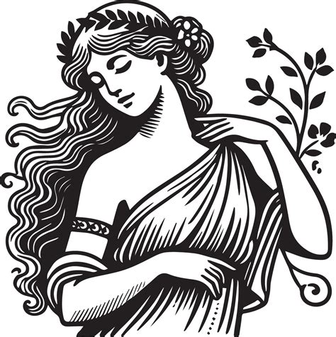Detailed Illustration Of Goddess Persephone The Greek Queen Of The