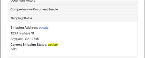 Shipping Status Estate Guru