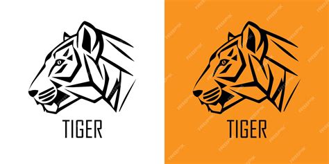 Premium Vector Tiger Head Side View Geometric Logo Vector Tiger Head