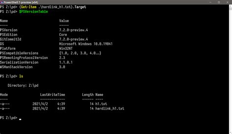 Powershell V720 Preview4 File Hard Link Target Get Nothing · Issue 15139 · Powershell