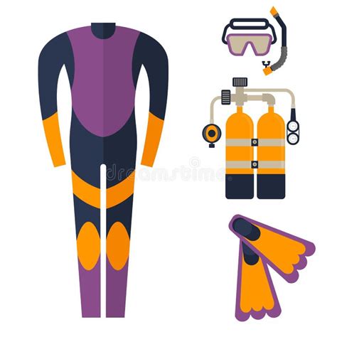 Wetsuit With Mask And Scuba Diving Stock Vector Illustration Of