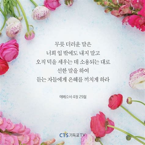 Ctstvofficial On Instagram 📖 Cts 오늘의말씀 무릇 더러운 말은 너희 입 밖에도 내지