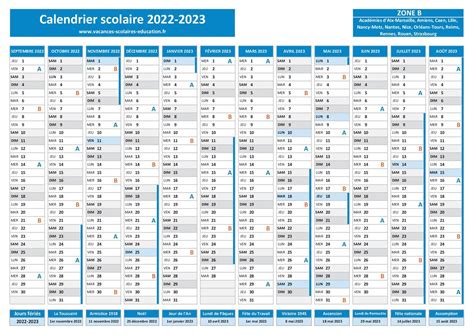 Semaine A Semaine B Calendrier Scolaire 2022 2023