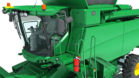 Moissonneuse batteuse verte modèle 3D 139 3ds c4d ma obj lwo