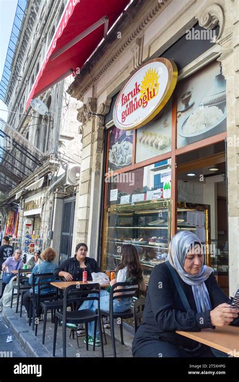 Istanbul Turkey Turkish People At A Terrace Of Cafe In The Street