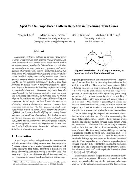 Pdf Spade On Shape Based Pattern Detection In Streaming Time Series