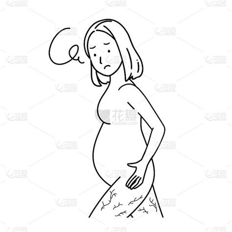 一个孕妇被妊娠纹震惊的插图。