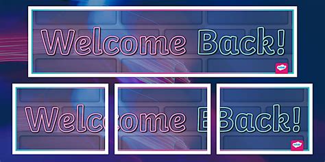 Welcome Back Neon Theme Banner Teacher Made Twinkl