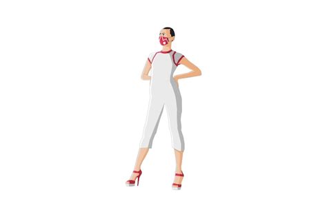 Premium Vector Vector Illustration Of Casual Women Posing With Mask