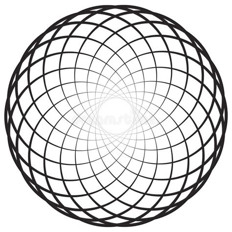 Circular Geometric Motif Element Concentric Circles Abstract S Stock