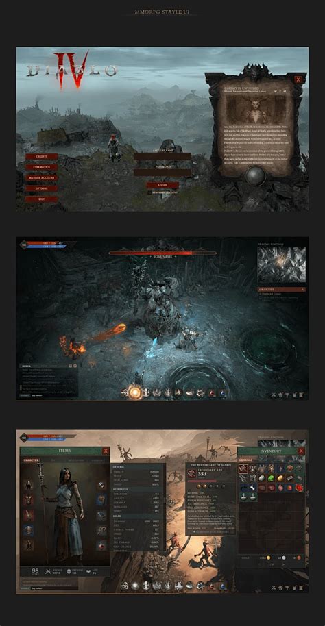 游戏 Ui Ux 暗黑破坏神 Mmorpg Uidesign Gui 花瓣网