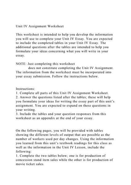 Unit V Assignment Worksheetthis Worksheet Is Intended To Help Docx