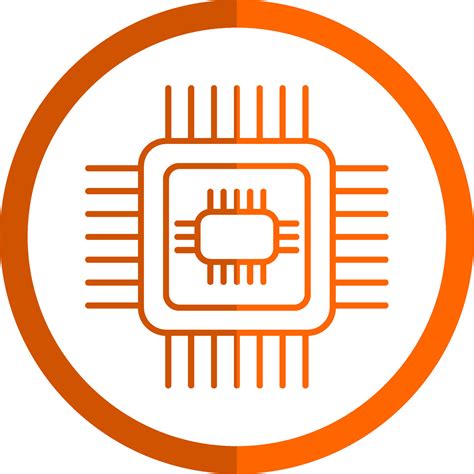 Cpu Line Orange Circle Icon 42963302 Vector Art At Vecteezy