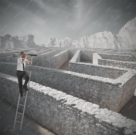 Premium Photo Looking For The Solution To The Maze