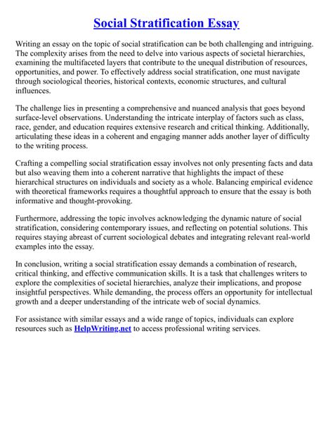 Social Stratification Essay
