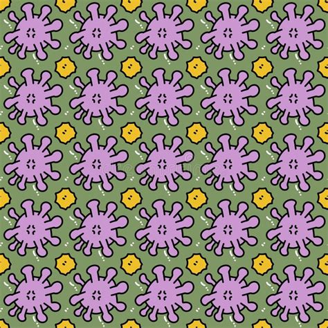 Seamless Pattern Of Virus Cartoon Stock Illustration Illustration Of