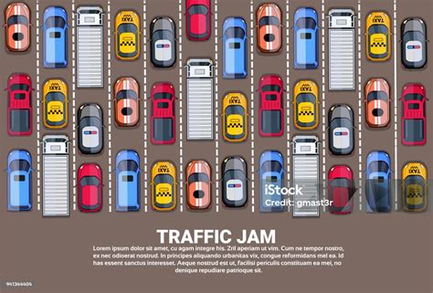 보기도 위의 고속도로 교통 체증 가기 복사 공간을 가진 다른 자동차 서식 파일 배너의 전체 하이 앵글에 대한 스톡 벡터 아트 및 기타 이미지 하이 앵글 트럭 도시