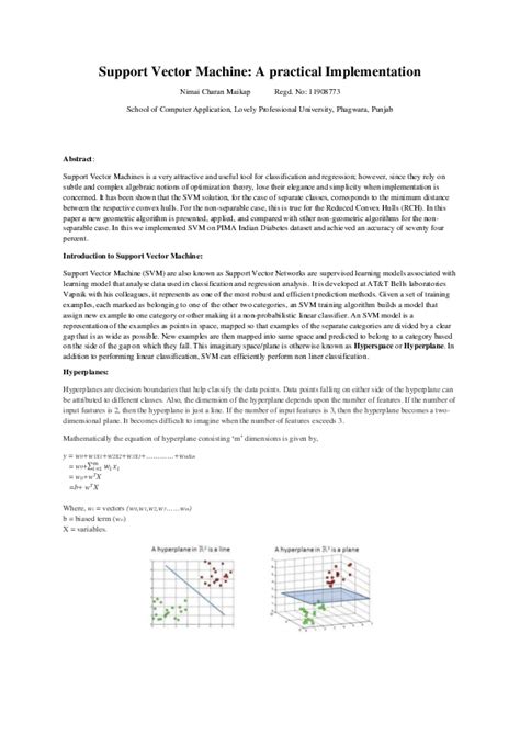 Pdf Support Vector Machine A Practical Implementation