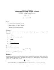 Ps Pdf University Of Waterloo Department Of Electrical Computer Engineering ECE Analog