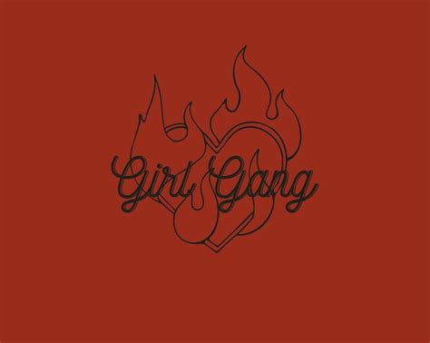 Premium Vector Girl Gang Quote Heart With Fire Vintage Style Print