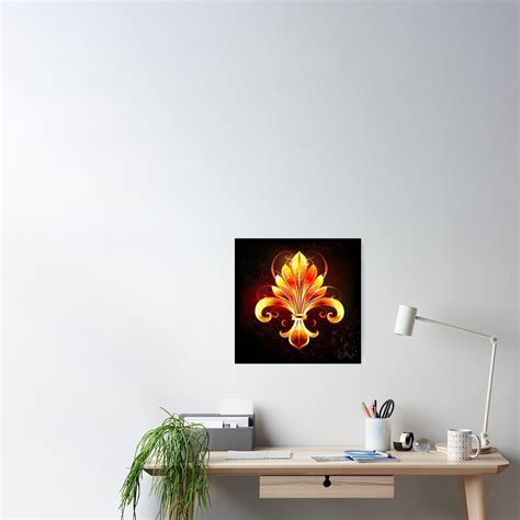 Fire Lily Fluer De Lis Poster By Blackmoon9 Redbubble