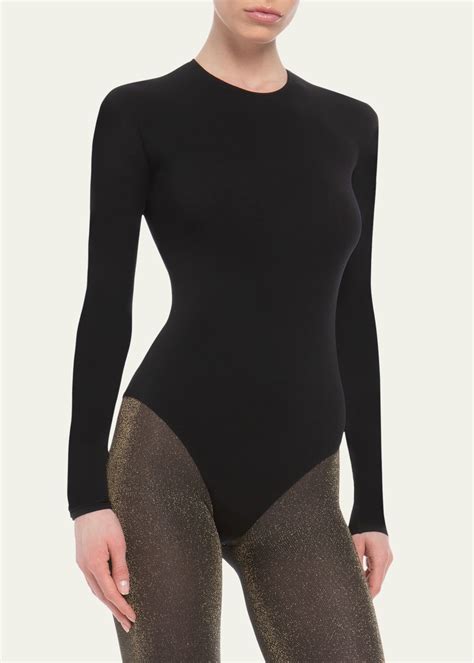 Wolford Long Sleeve Crewneck Bodysuit Bergdorf Goodman