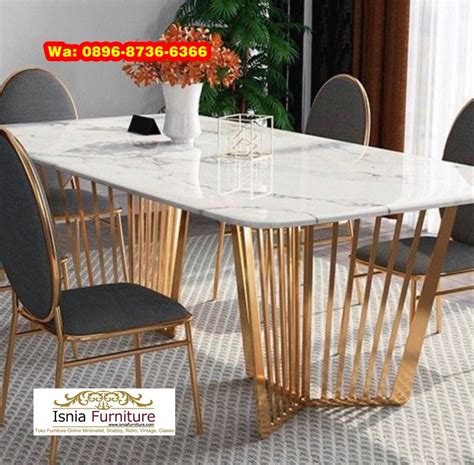 Meja Marmer Stainless Gold Jeruji Indonesia Furniture Teak Furniture Manufacturer