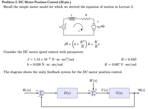 Problem 2 Dc Motor Position Control 20 Pts Recall