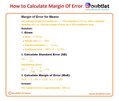 Margin Of Error Calculator Accurate Easy To Use Tool Doubtlet