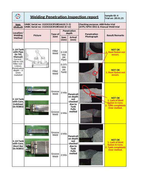 Welding Penetration Sample Id 4 Pdf Welding Construction