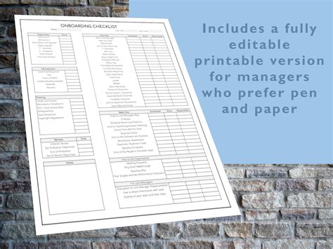 Onboarding Tracker Spreadsheet New Starter Checklist Editable New