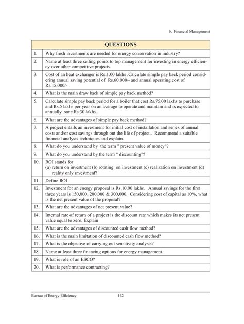 Financial Management Bureau Of Energy Efficiency Quiz Docsity