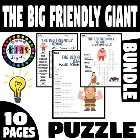 The Bfg Activity Bundle Word Searchscramblecrossword Puzzle Tpt