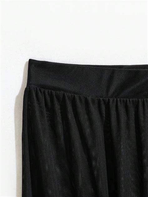 Shein Swim Vcay Solid Sheer Mesh Cover Up Pants Shein Uk