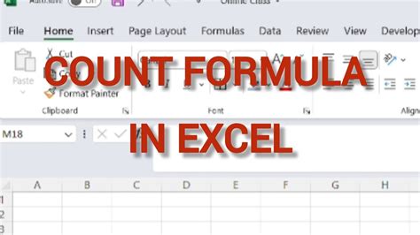 Count Formula In Excel Excel Exceltips Vido Shots Youtube