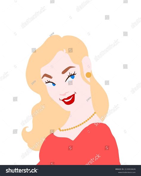 Portrait White Blond Woman Glasses Vector Stock Vector Royalty Free