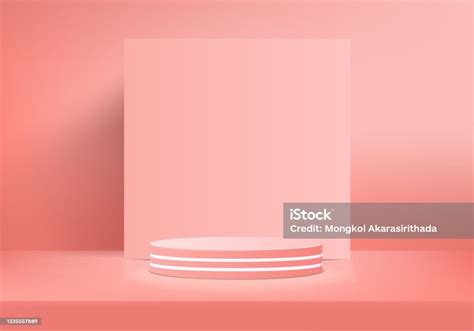 3d 배경 제품은 기하학적 플랫폼으로 최소한의 연단 장면을 표시합니다 배경 벡터 3d 우승자 연단 화장품을 보여주기 위해 서 있습니다 받침대 모던 스튜디오 오렌지 파스텔의
