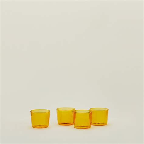 Essential Glassware Set Of 4 Amber Small Seasons
