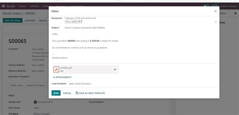 how to create a rental order using odoo 16 rental module