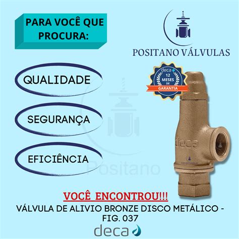 Válvula de Alívio Disco Metálico Polegada BSP FIG DECA Aços Positano Equipamentos
