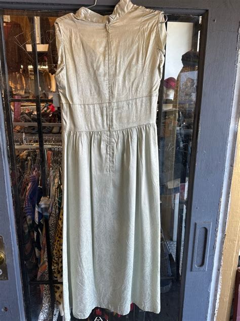 1950s Cheongsam Style Light Mint Green Dress Gem