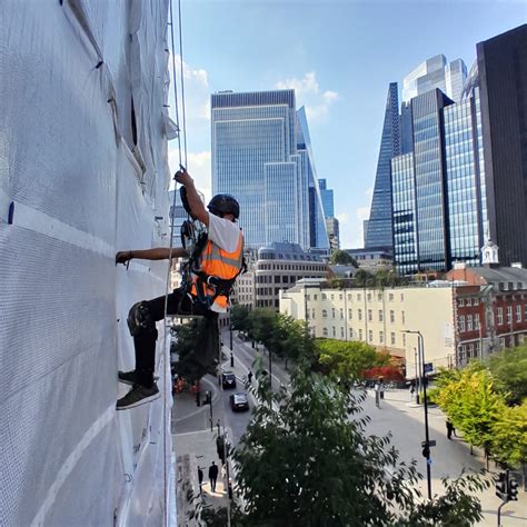 Rope Access Scaffolding Monoflex Banner Installation