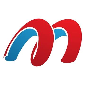 Premium Vector Red And Blue Spring Shaped Letter M Icon