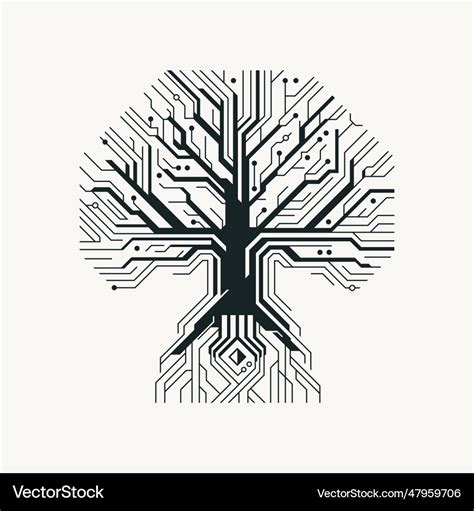 Electronic Circuit Tree Royalty Free Vector Image