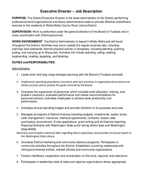 Managing Director Job Description